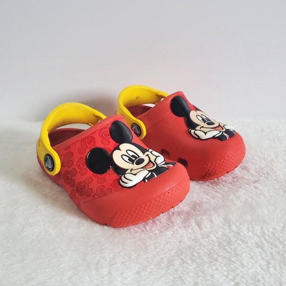 CROCS | Shoes | Crocs Classic Clog Disney Mickey Mouse Red Yellow Slip ...